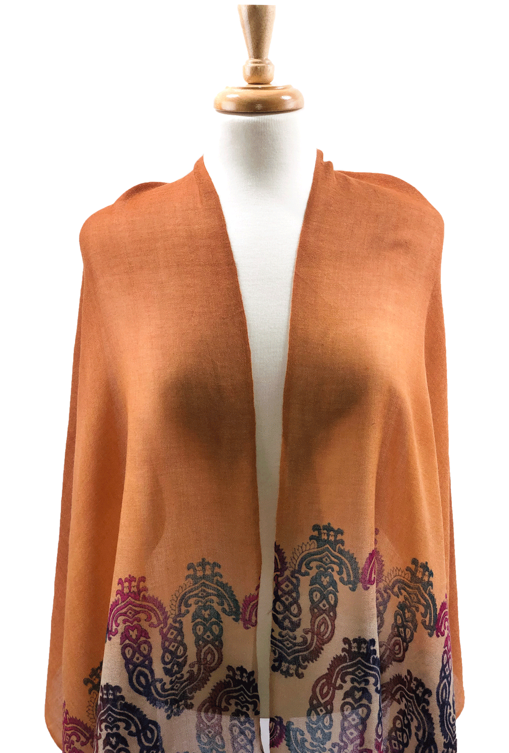 Hand Printed Rust Screen Print Scarf | Rayz International